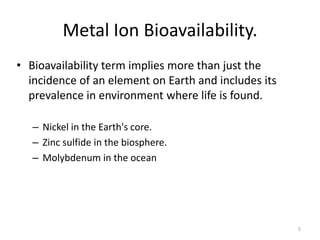 Metal ion transport and storage | PPTX