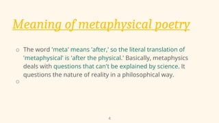 Metaphysical Poetry | PPT