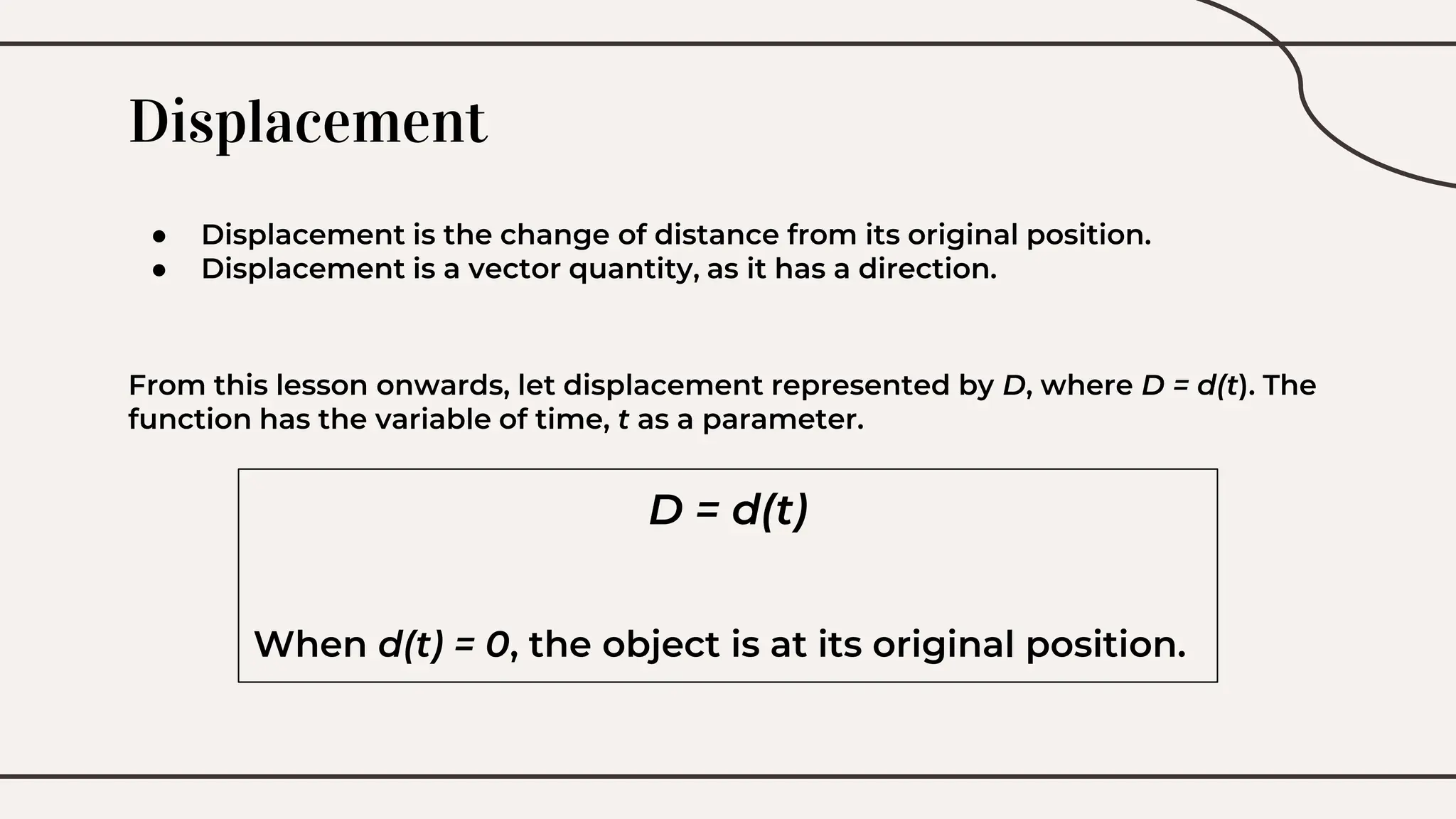 Displacement, Velocity, Acceleration, and Second Derivatives | PPTX