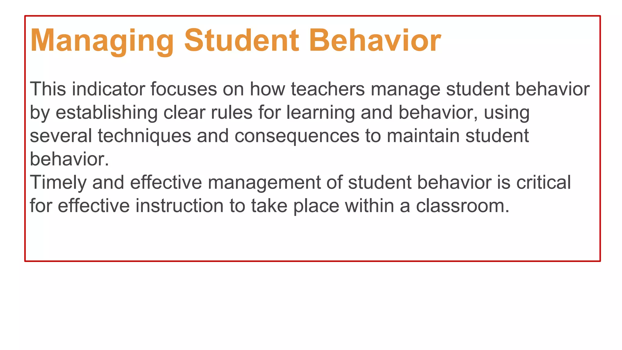 Managing Student Behavior? | PPTX