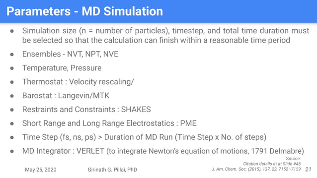 Molecular Dynamics for Beginners : Detailed Overview | PDF