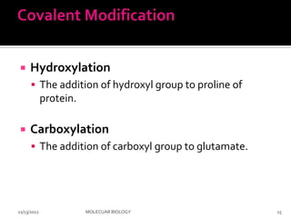 Post-Translational Modifications | PPTX
