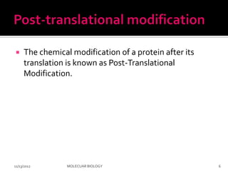 Post-Translational Modifications | PPTX