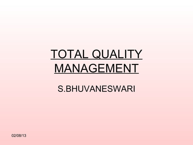 Total Quality Management | PPT