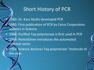 Polymerase chain reaction | PPT