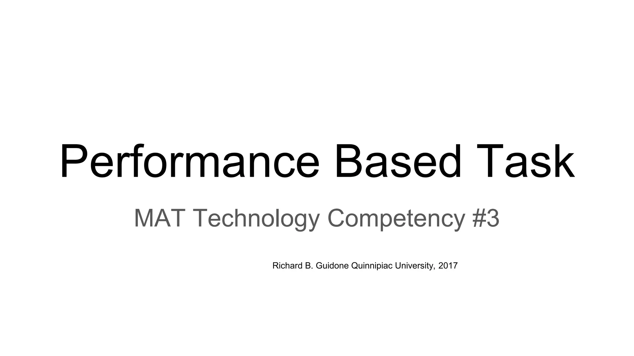 Performance Based Task Module #3 | PPT