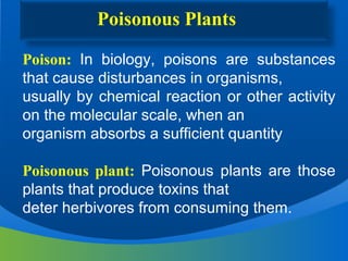 Poisonus effects of plants & animals on human & animal | PPT