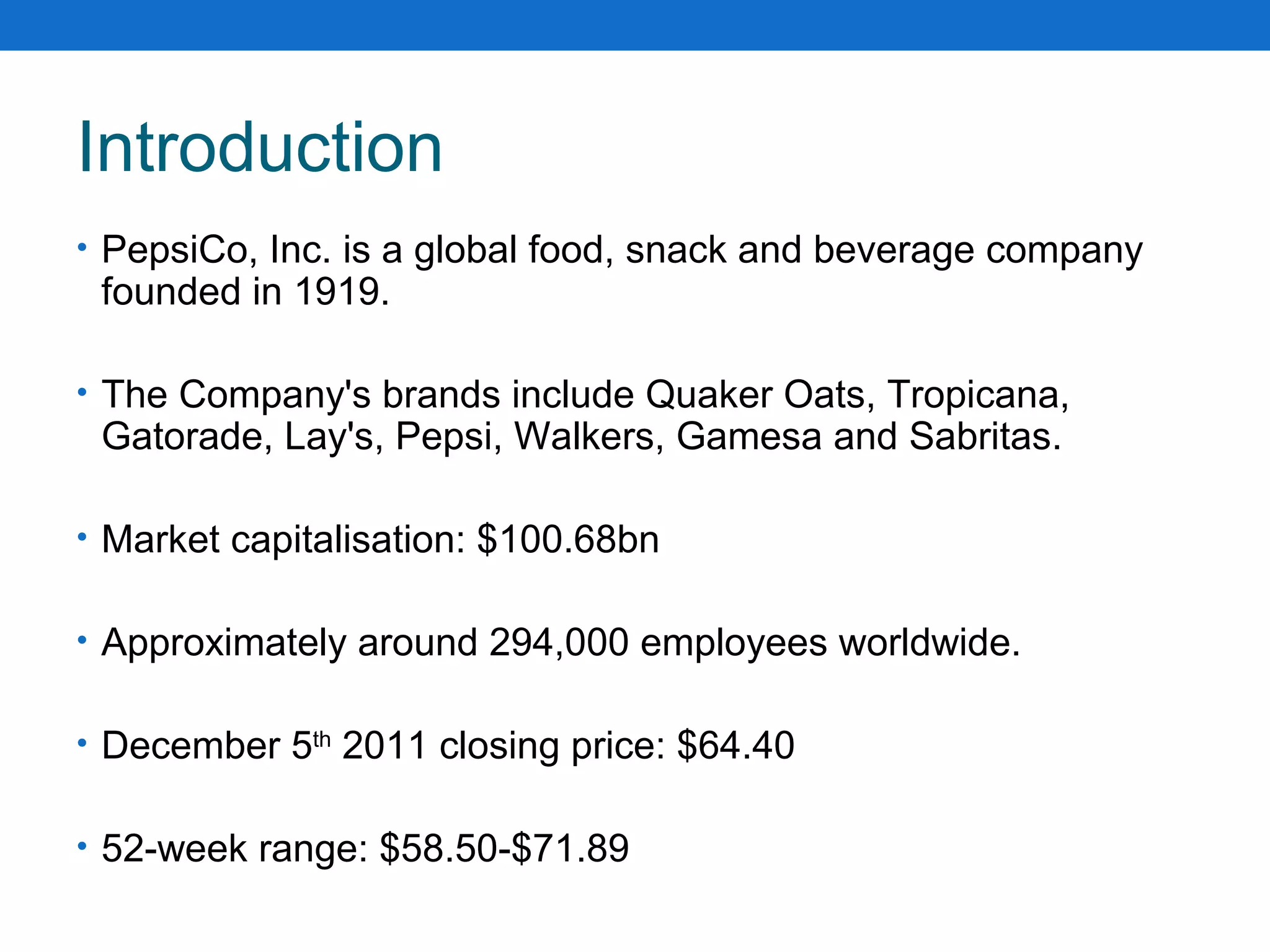 pepsico presentation | PPT