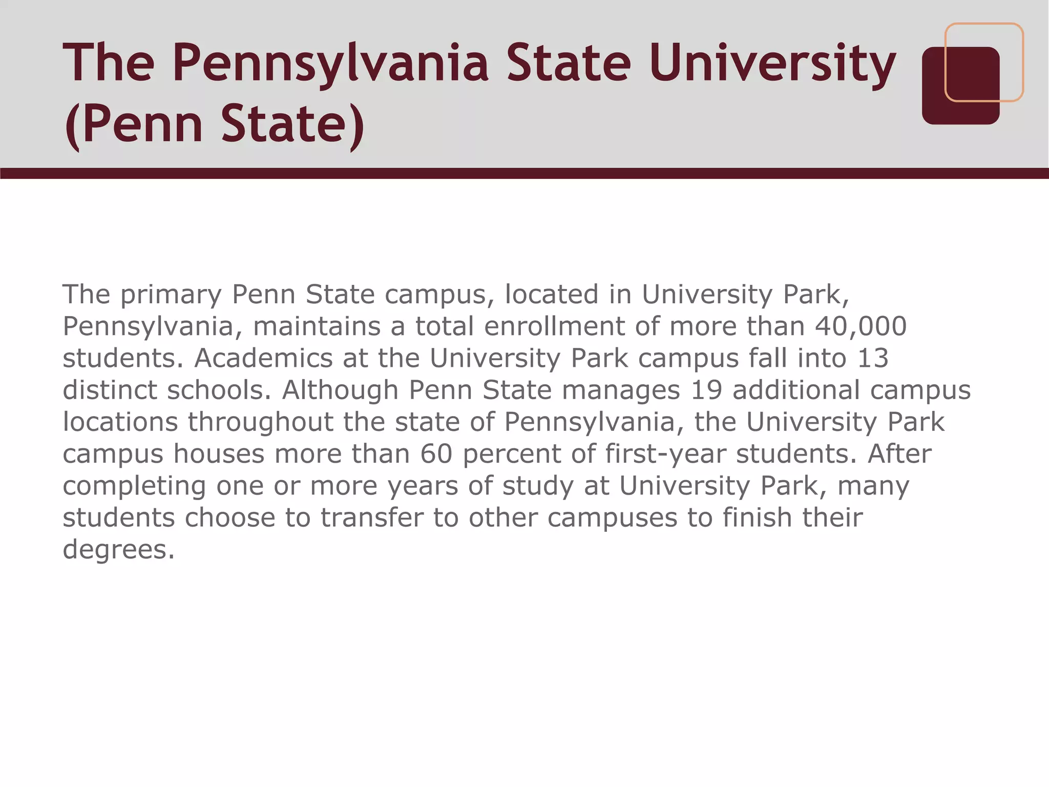 The Pennsylvania State University (Penn State) | PDF