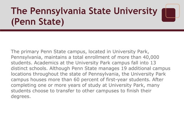 The Pennsylvania State University (Penn State) | PDF
