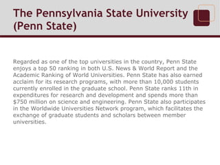 The Pennsylvania State University (Penn State) | PDF