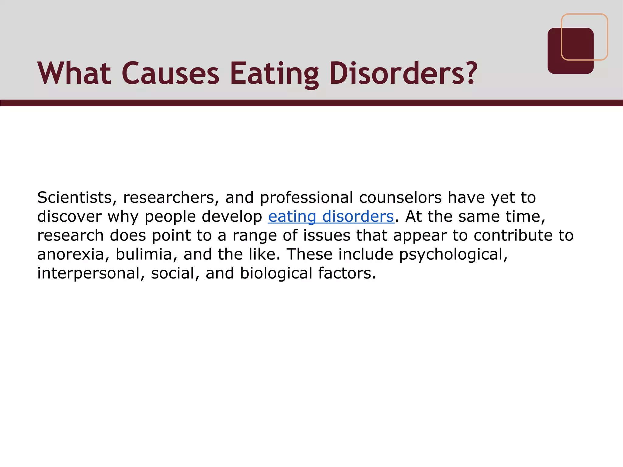 What Causes Eating Disorders? | PDF