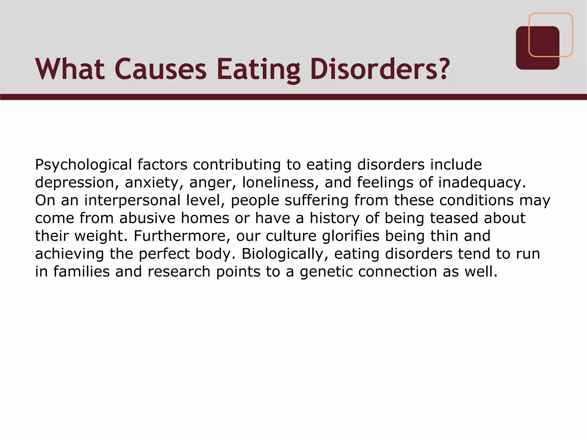 What Causes Eating Disorders? | PDF