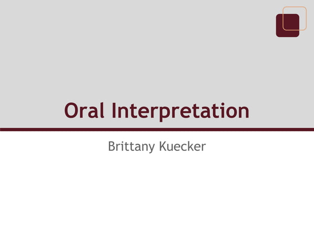 Oral Interpretation | PPT