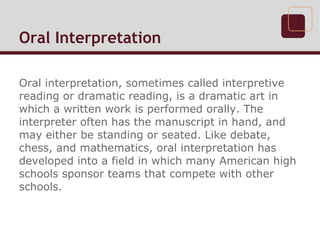 Oral Interpretation | PDF