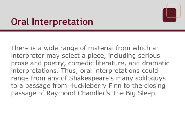 Oral Interpretation | PPT