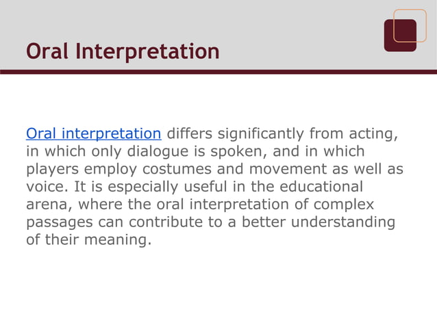 Oral Interpretation | PPT