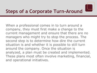 Steps of a Corporate Turn-Around | PPT
