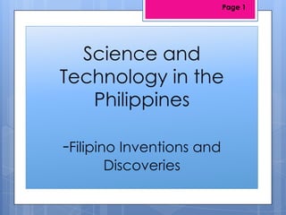 Filipino Inventions and Discoveries | PPTX
