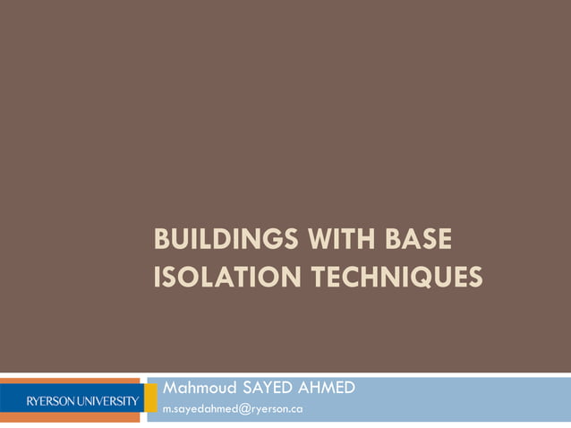 Buildings with Base Isolation Techniques | PDF