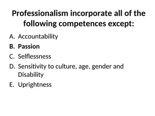 Copy of professionalism questions for medical students.ppt