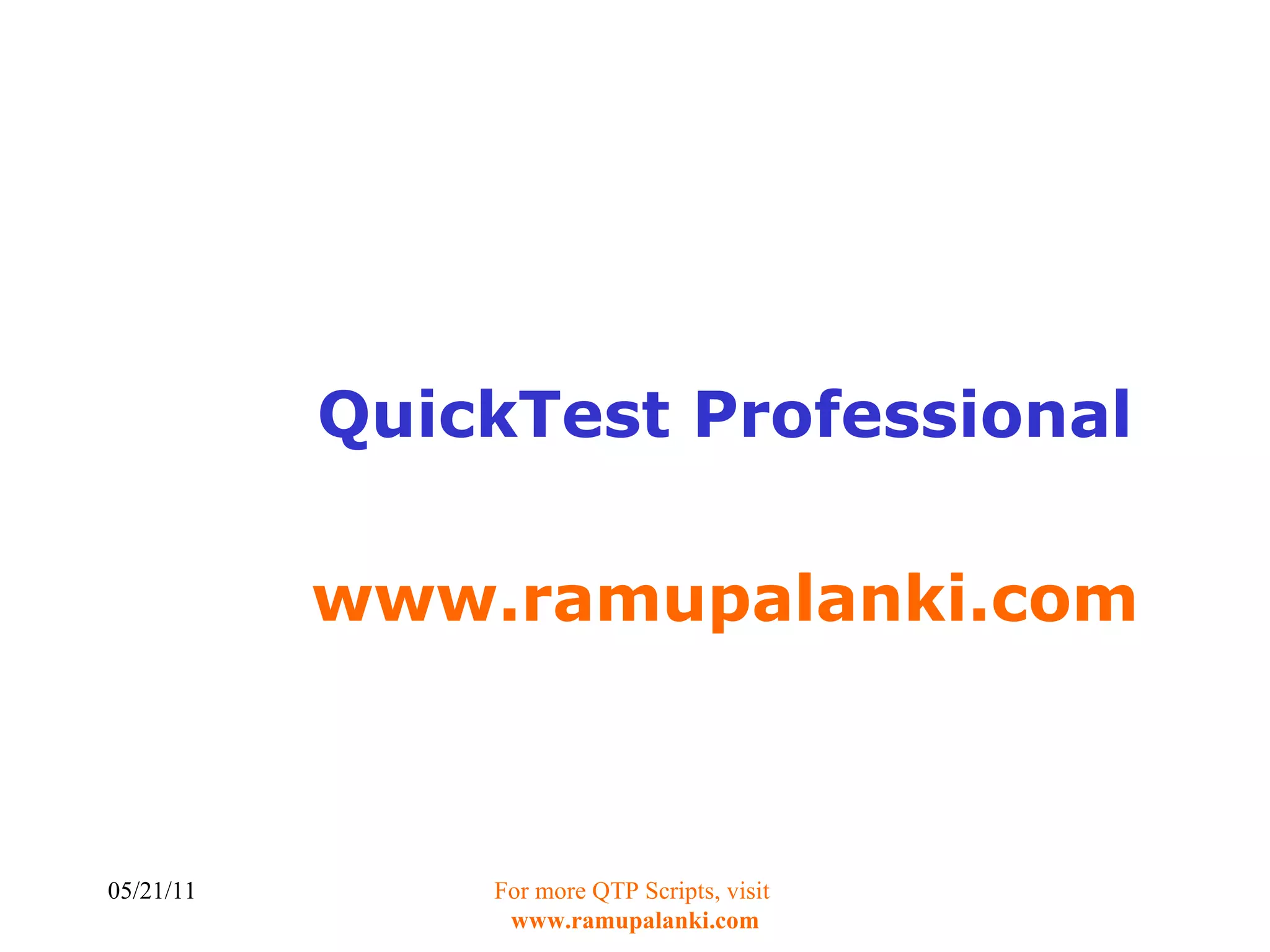 Copyofqtppresentation 101229032428-phpapp01 | PPT