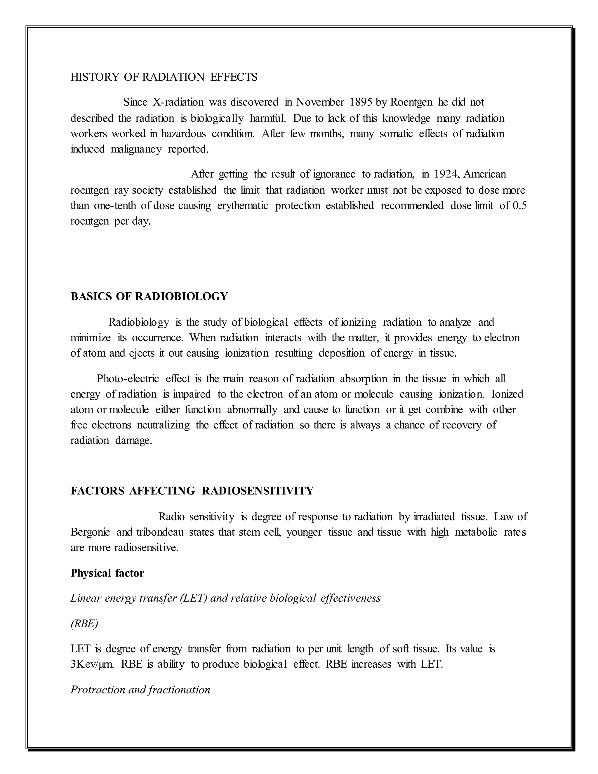 RADIATION HAZARDS AND PROTECTION | DOCX