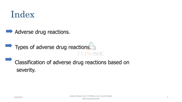 Types of Adverse Drug Reactions (severity) | PPT