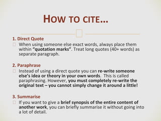 DBS Library Harvard Referencing Class Slides | PPTX