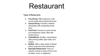 different types of restaurants and dining experiences | PPT