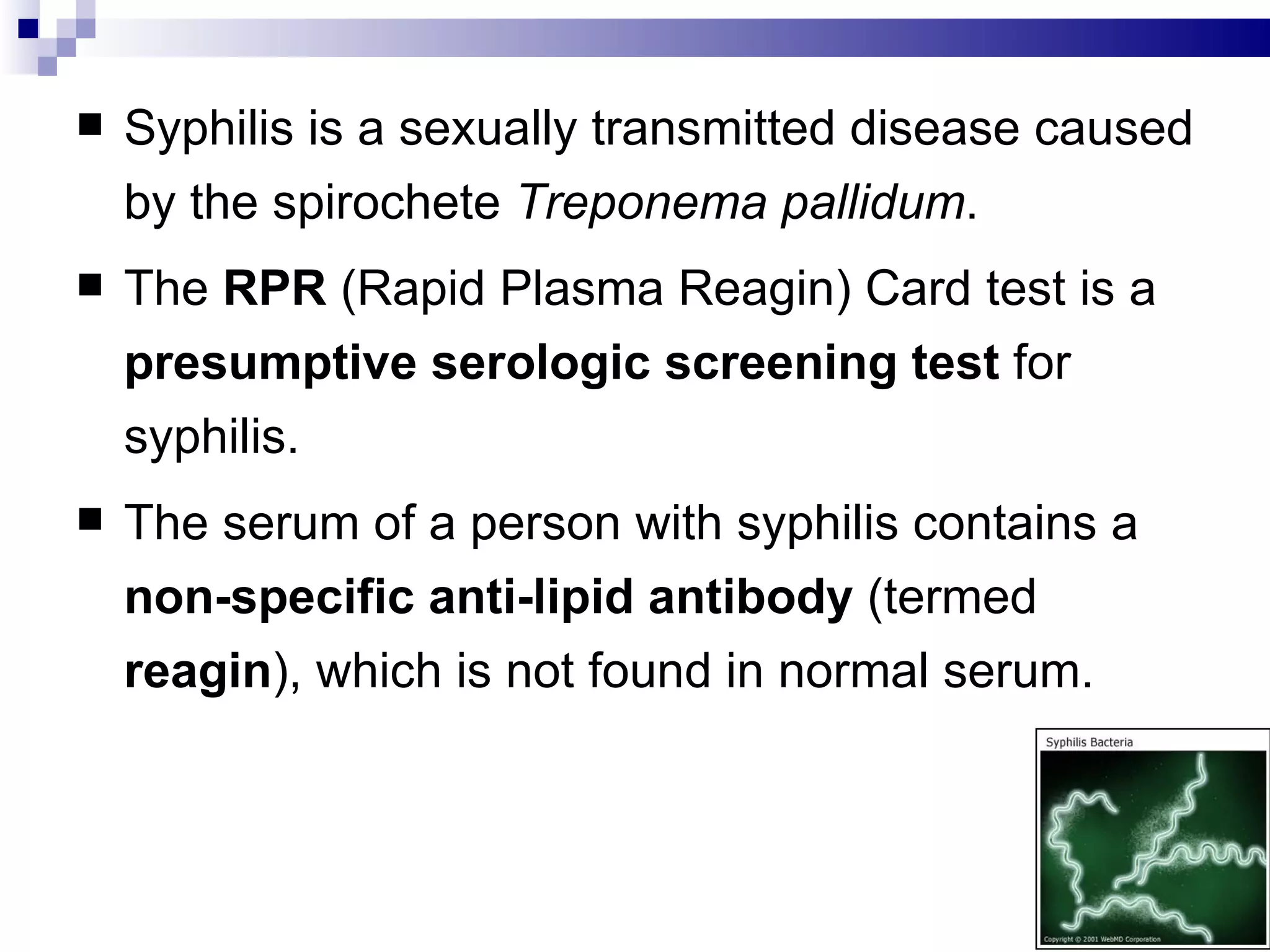 Copy of rpr test for syphilis | PPT