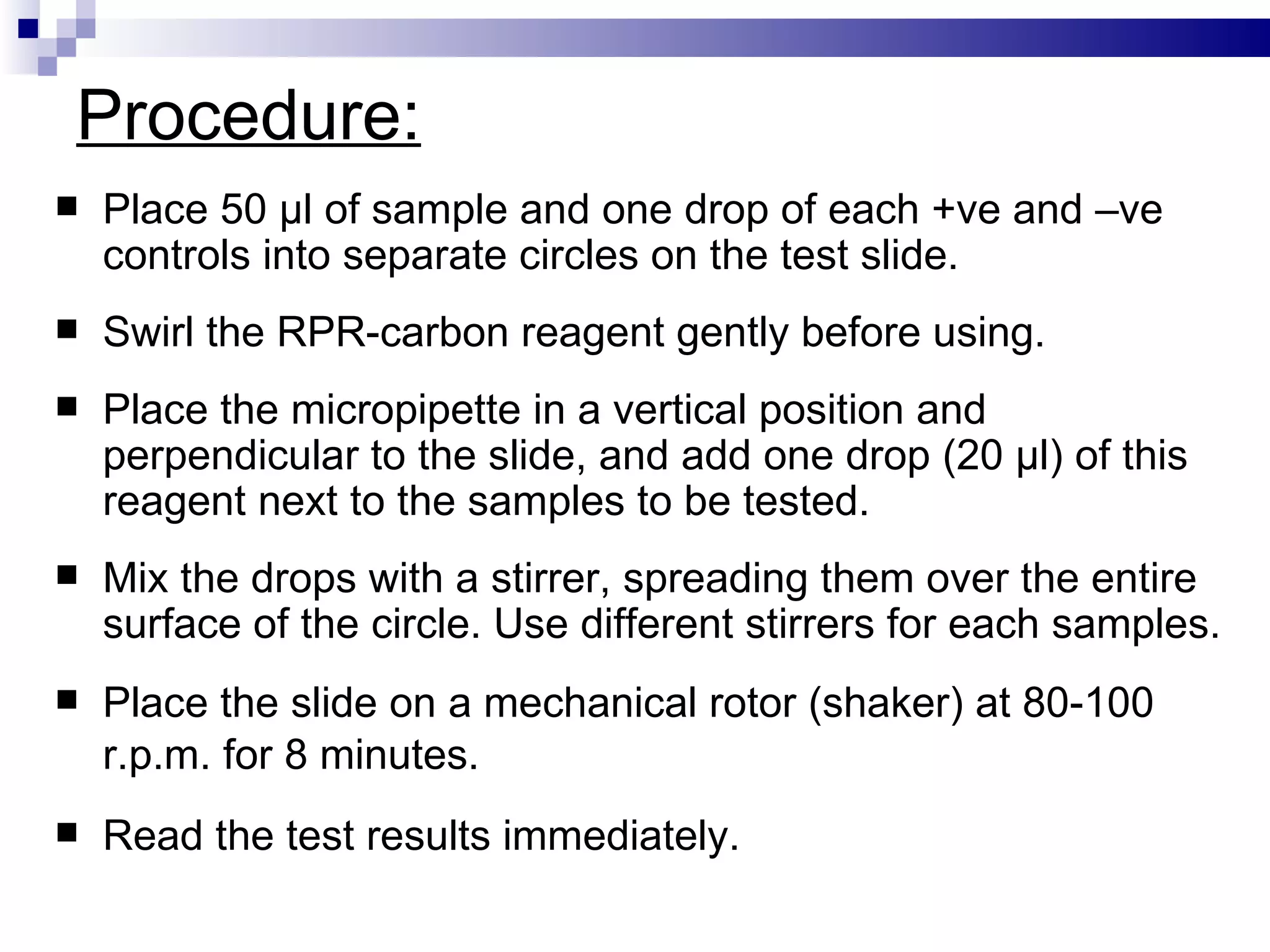 Copy of rpr test for syphilis | PPT
