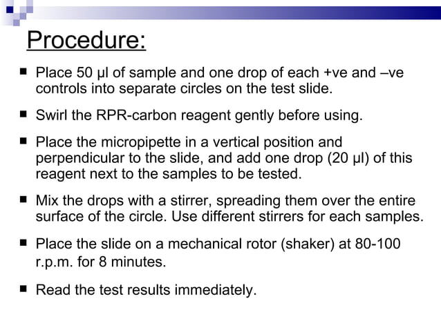Copy of rpr test for syphilis | PPT