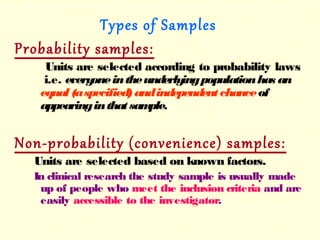 Samples Types and Methods | PPT
