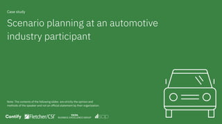 Using Scenario Planning to Build Competitive Tracking Systems | PDF