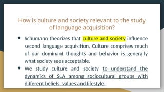Theories in Second Language Acquisition: Schumann's Acculturation Model.pptx