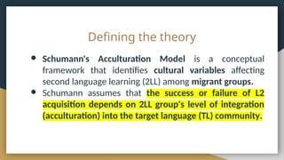 Theories in Second Language Acquisition: Schumann's Acculturation Model.pptx