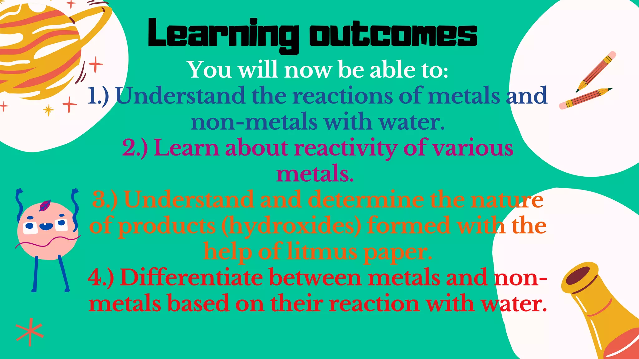 Reaction of metals and non metals with water,Introduction to reactivity ...