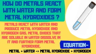 Reaction of metals and non metals with water,Introduction to reactivity ...