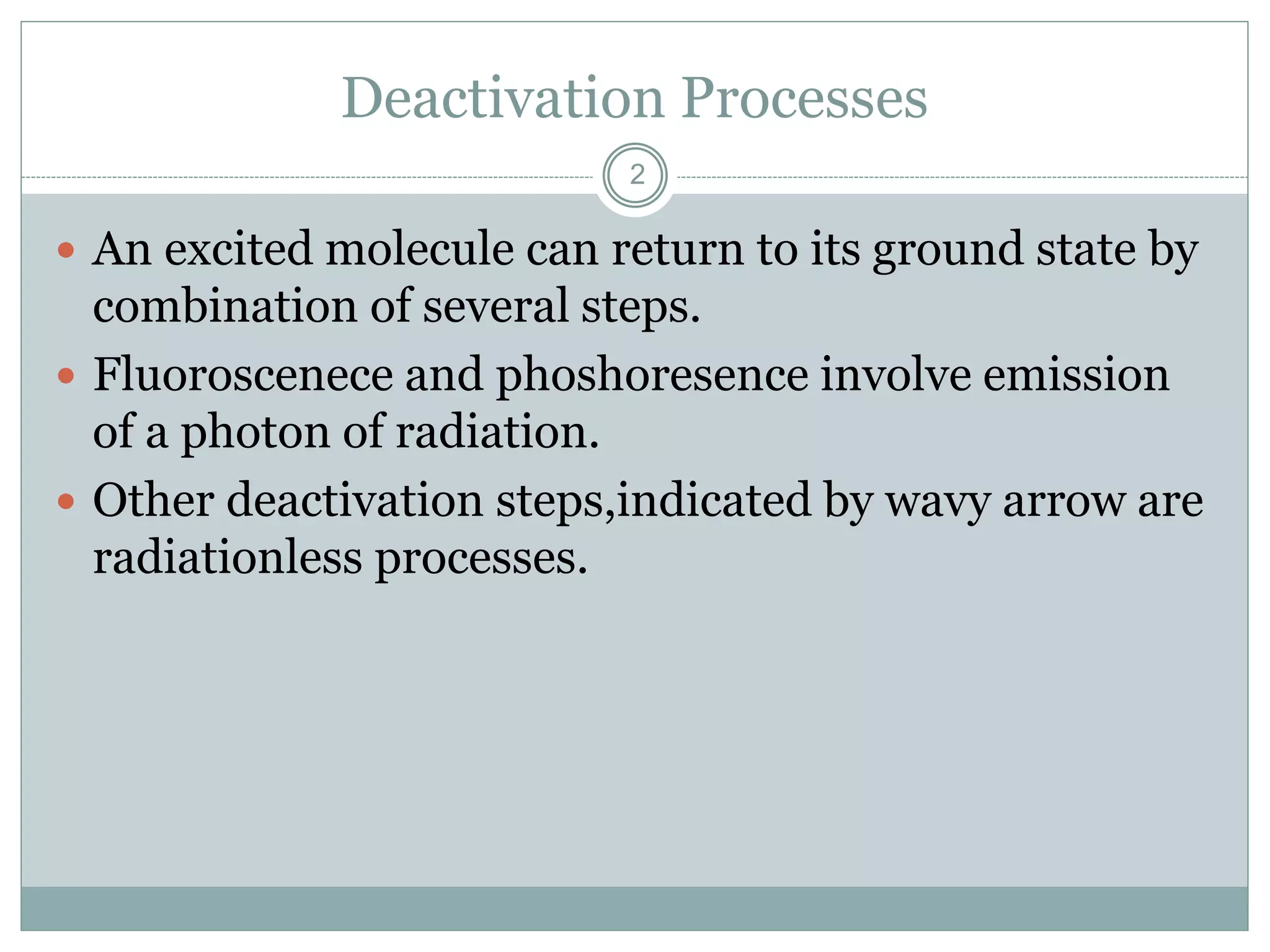 Deactivation process in Molecular luminescence | PPT
