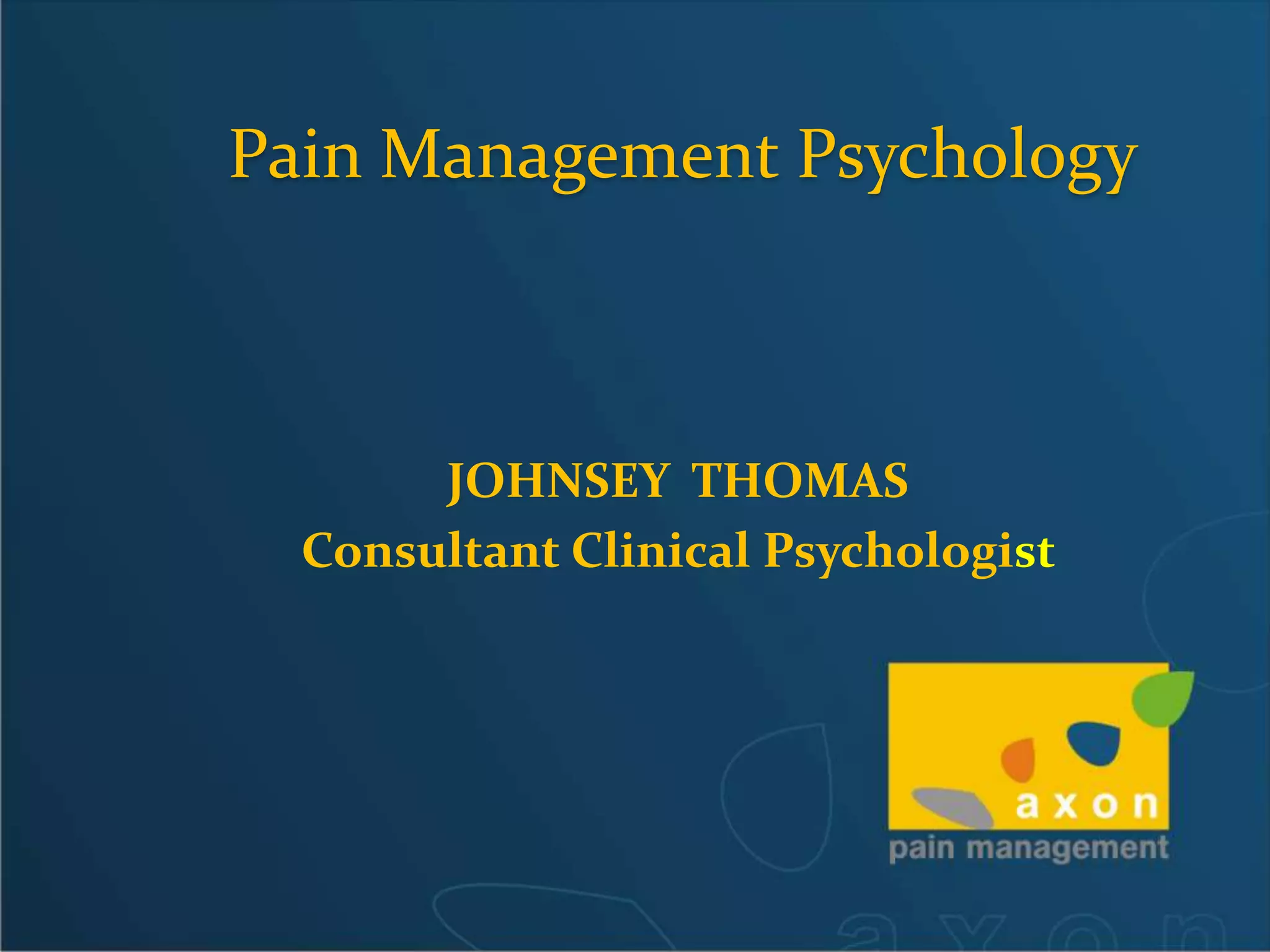 Pain management psychology | PPTX