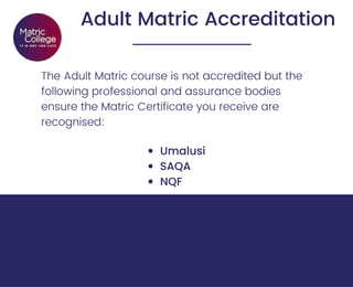 Adult Matric – Senior Certificate (Amended) | PDF