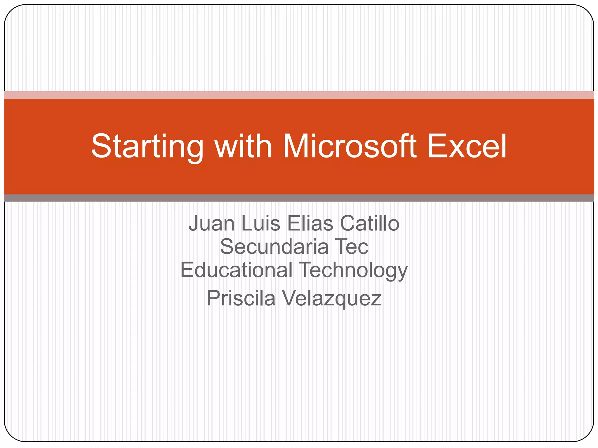 Copy Of Starting With Microsoft Excel | PPTX