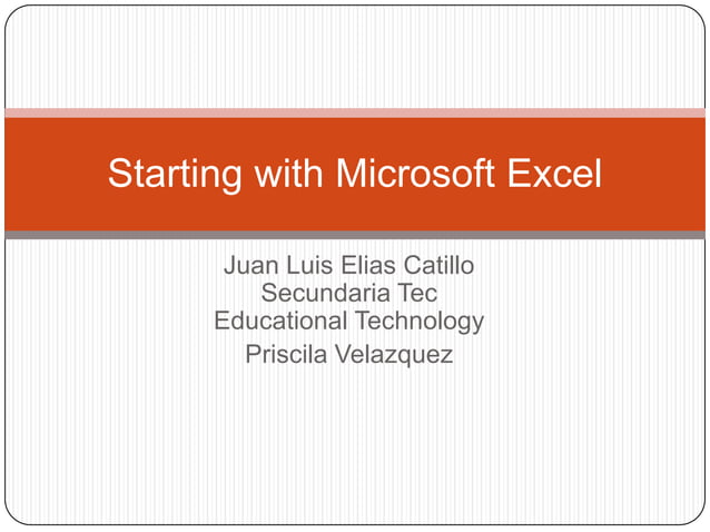 Copy Of Starting With Microsoft Excel | PPTX