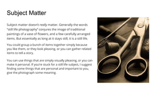 Still life photography | PDF