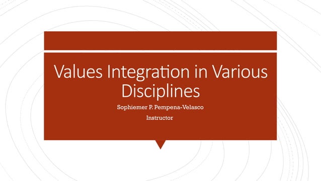 Values Integration in Various Discipline | PPTX | Education industry ...