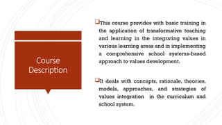 Values Integration in Various Discipline | PPTX