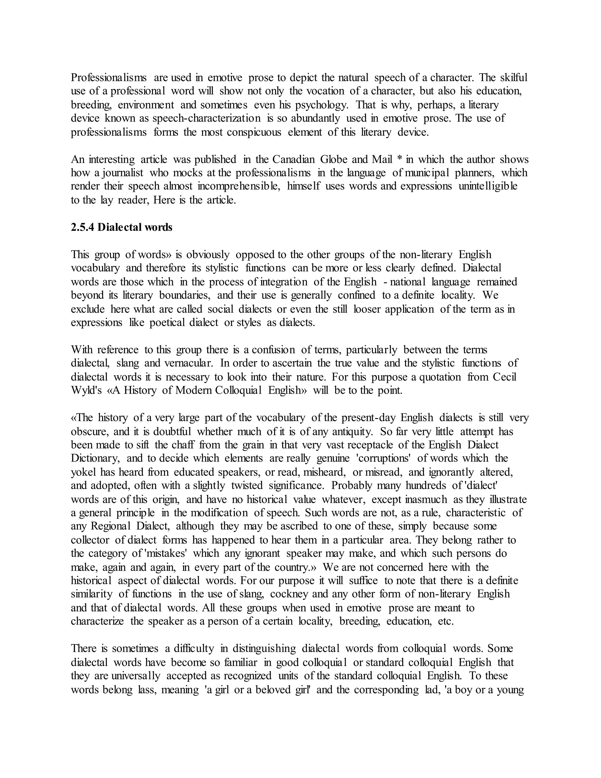 Copy of «stylistic classification of the english vocabulary» | DOCX