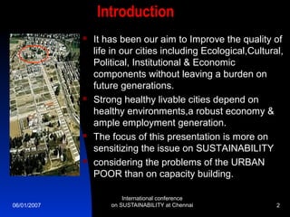 Copy of sustainable urban development ppt presentation | PPT