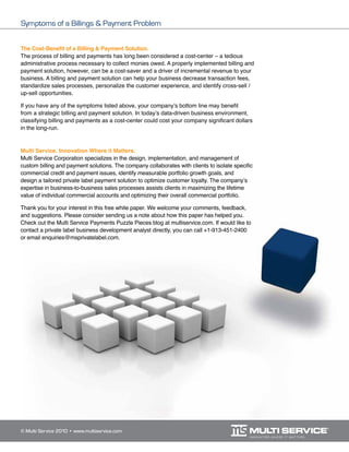 Symptoms of a Billing and Payment Problem | PPT